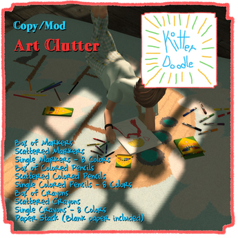 Second Life Marketplace - [KitterDoodle] Art Clutter [Box]